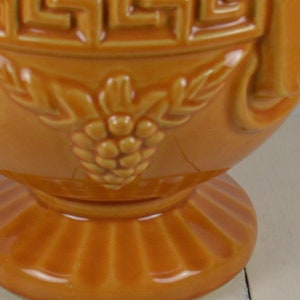 Vintage Greek Key Grapes 7 3/8" Jardiniere Planter, Majolica Orange ...