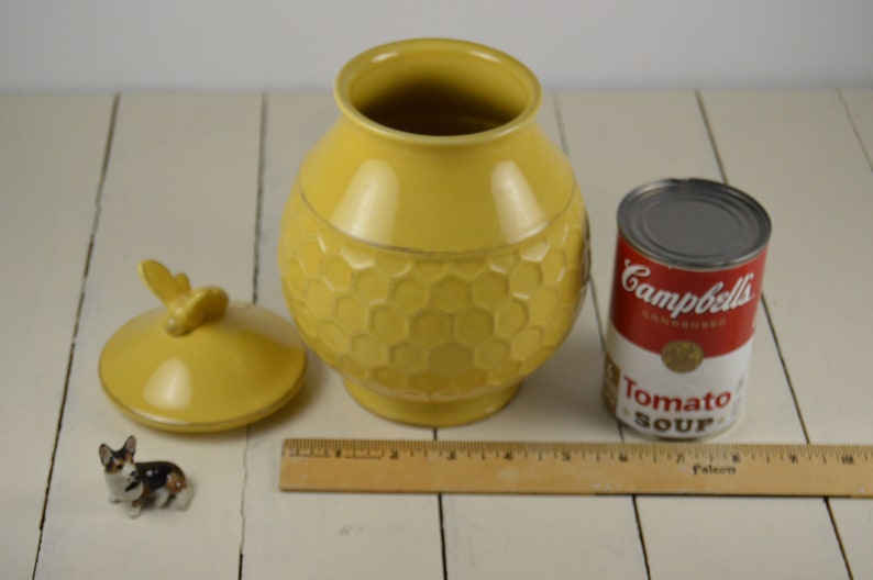 Arteflorum BUMBLE BEE Yellow Canister Jar With Lid, Bee Handle ...