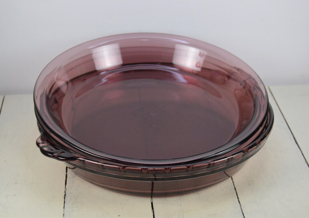 Set of 3 Pyrex CRANBERRY 9-9.5" Pie Plates 1) 229 Fluted With Handles ...