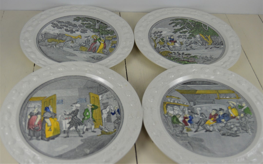 Set of 4 Adams Dr. Syntax 8.75" Plates, Micratex, English Ironstone ...