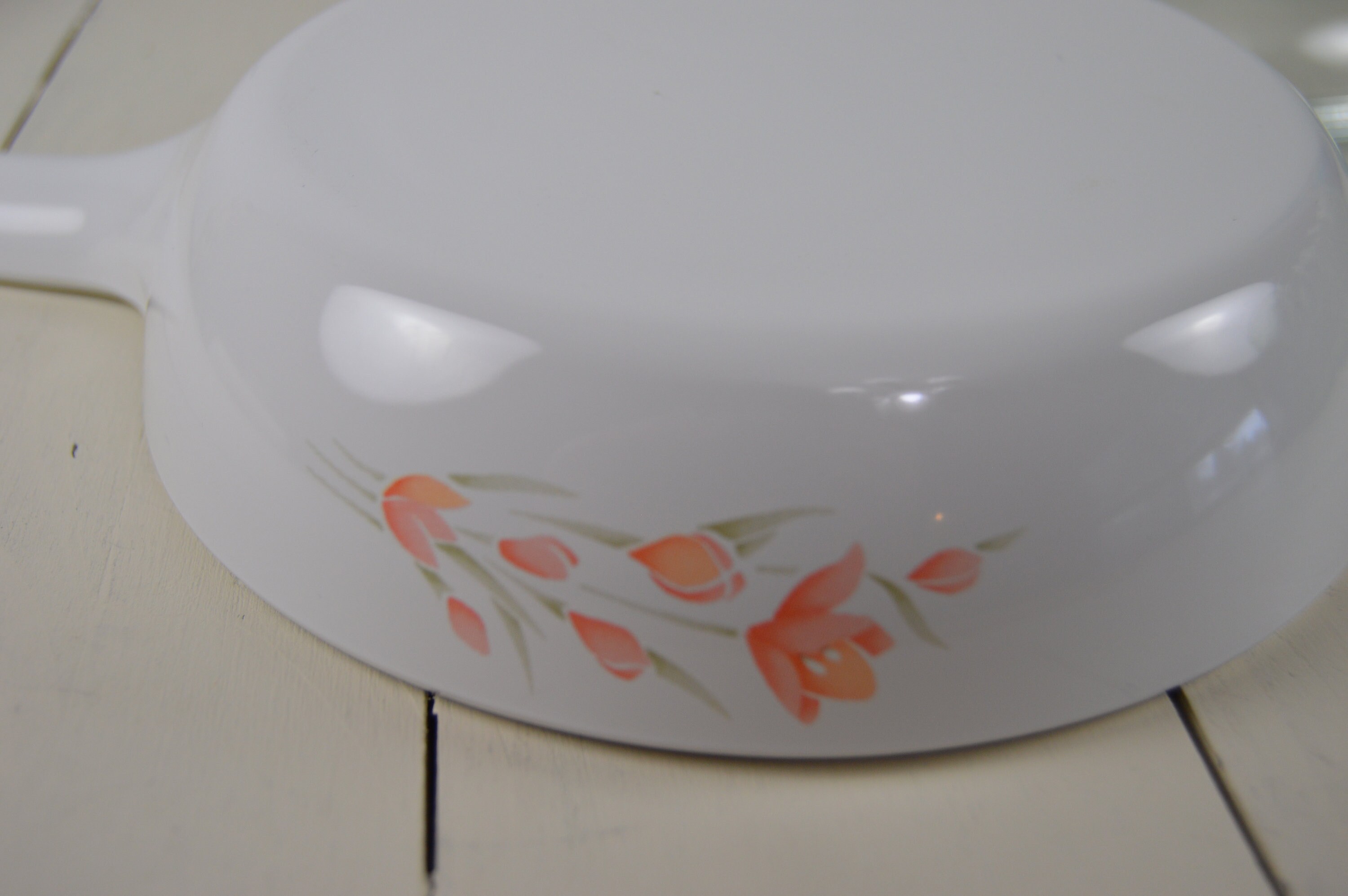 Corning Ware PEACH FLORAL S-6-B 7 Skillet With Glass | Etsy