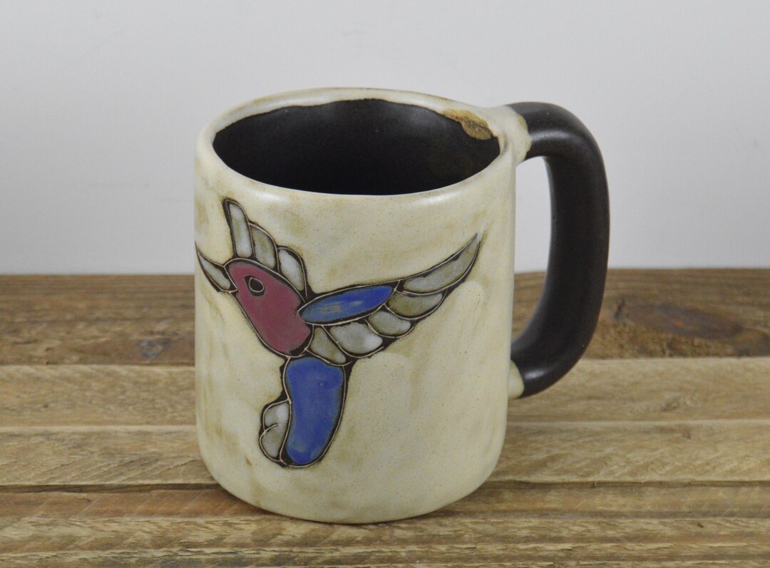 Design by Mara 16 Oz Mug HUMMINGBIRD DRAGONFLY 4.25", Mexico, Beige ...