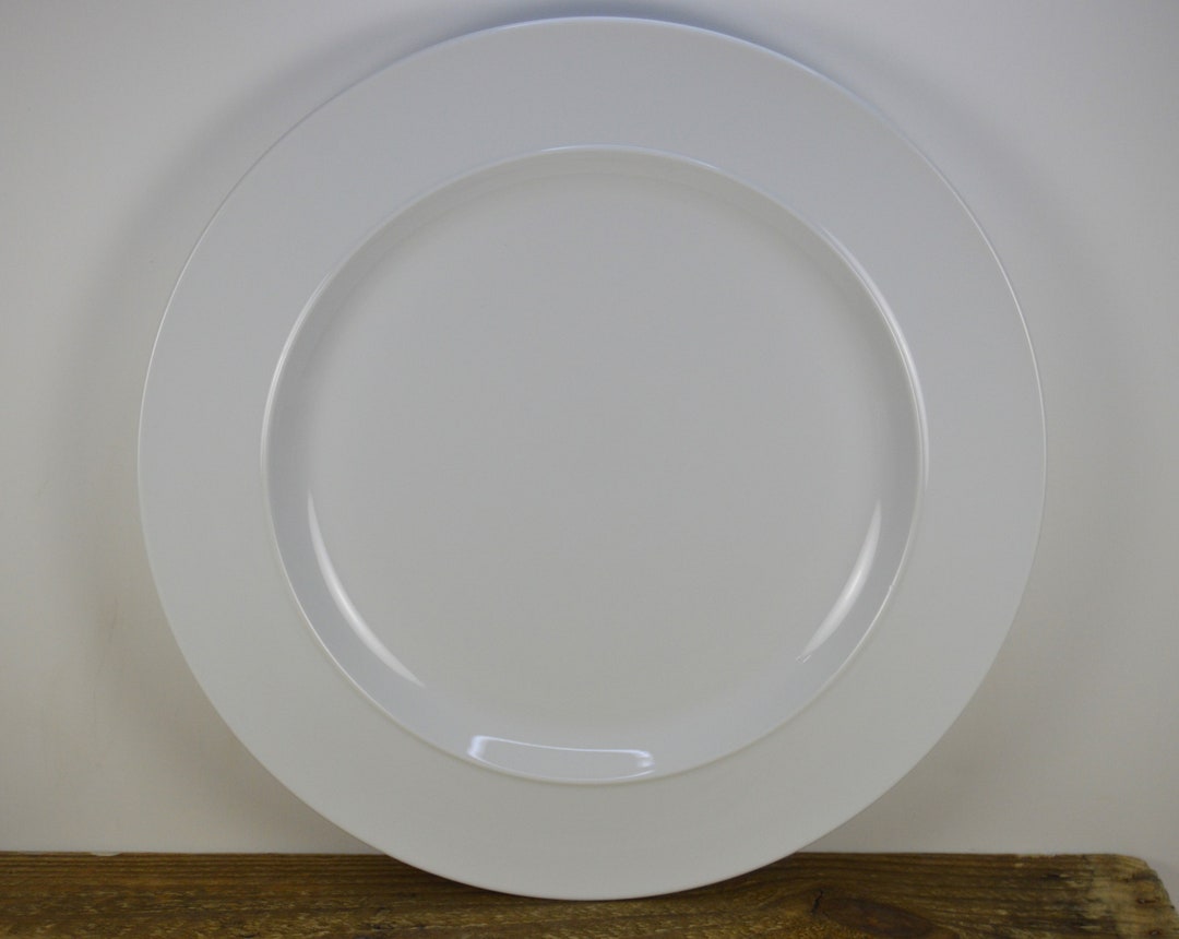 Dansk CAFE BLANC 13 Round Serving Platter Chop Plate, All White, Wide ...