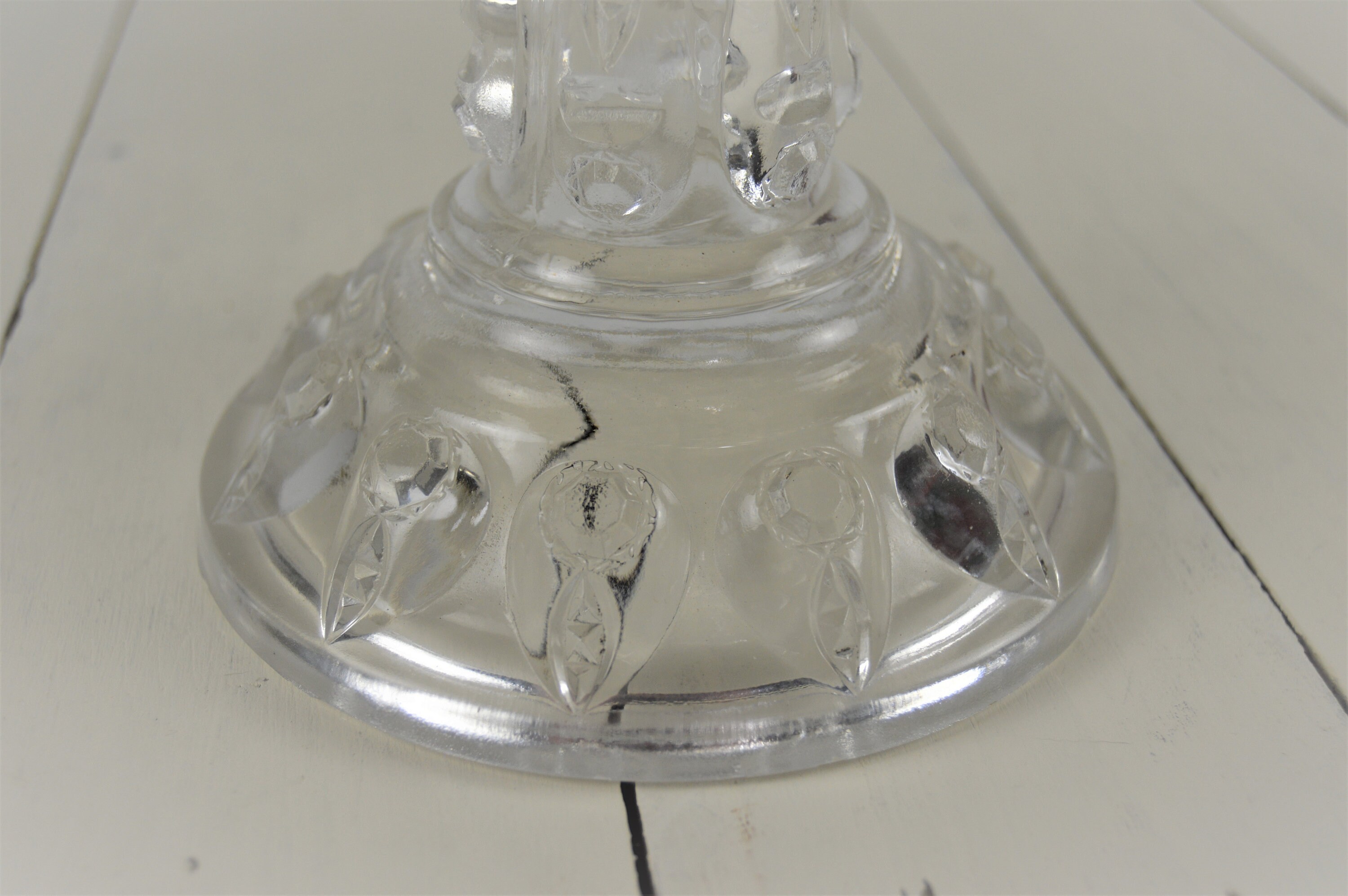 Thompson Glass Co TORPEDO 9 Cake Stand Clear Pressed - Etsy