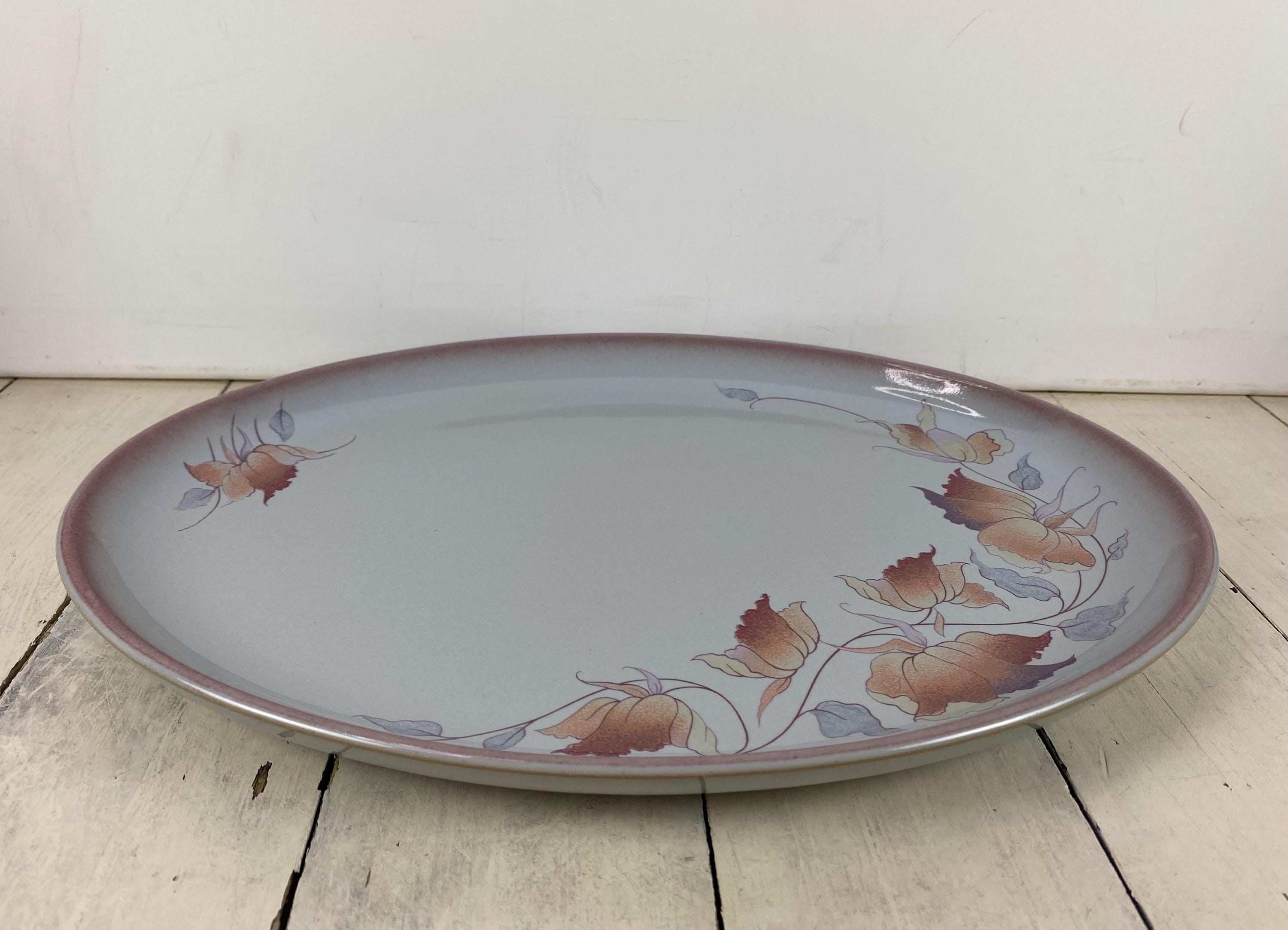 Denby-langley TWILIGHT 12.75" Oval Serving Platter, Pale Blue-gray With ...