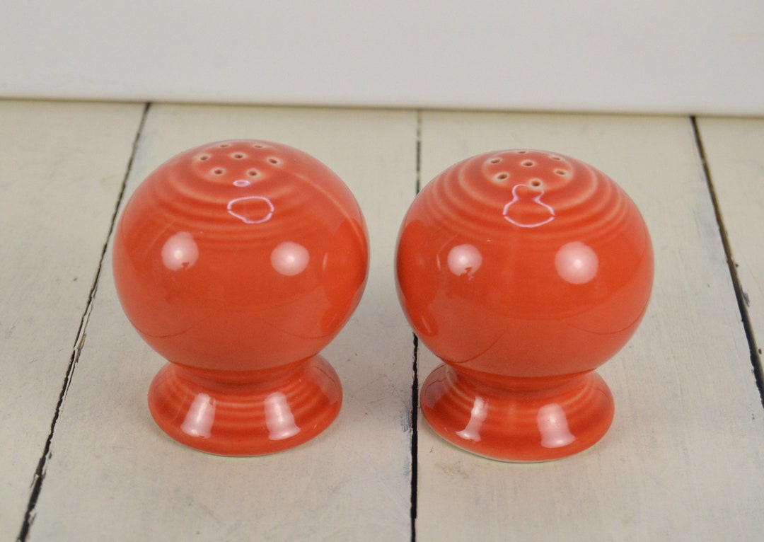 Fiesta PERSIMMON Salt and Pepper Shaker Set, 2.5", Round Pedestal Base ...