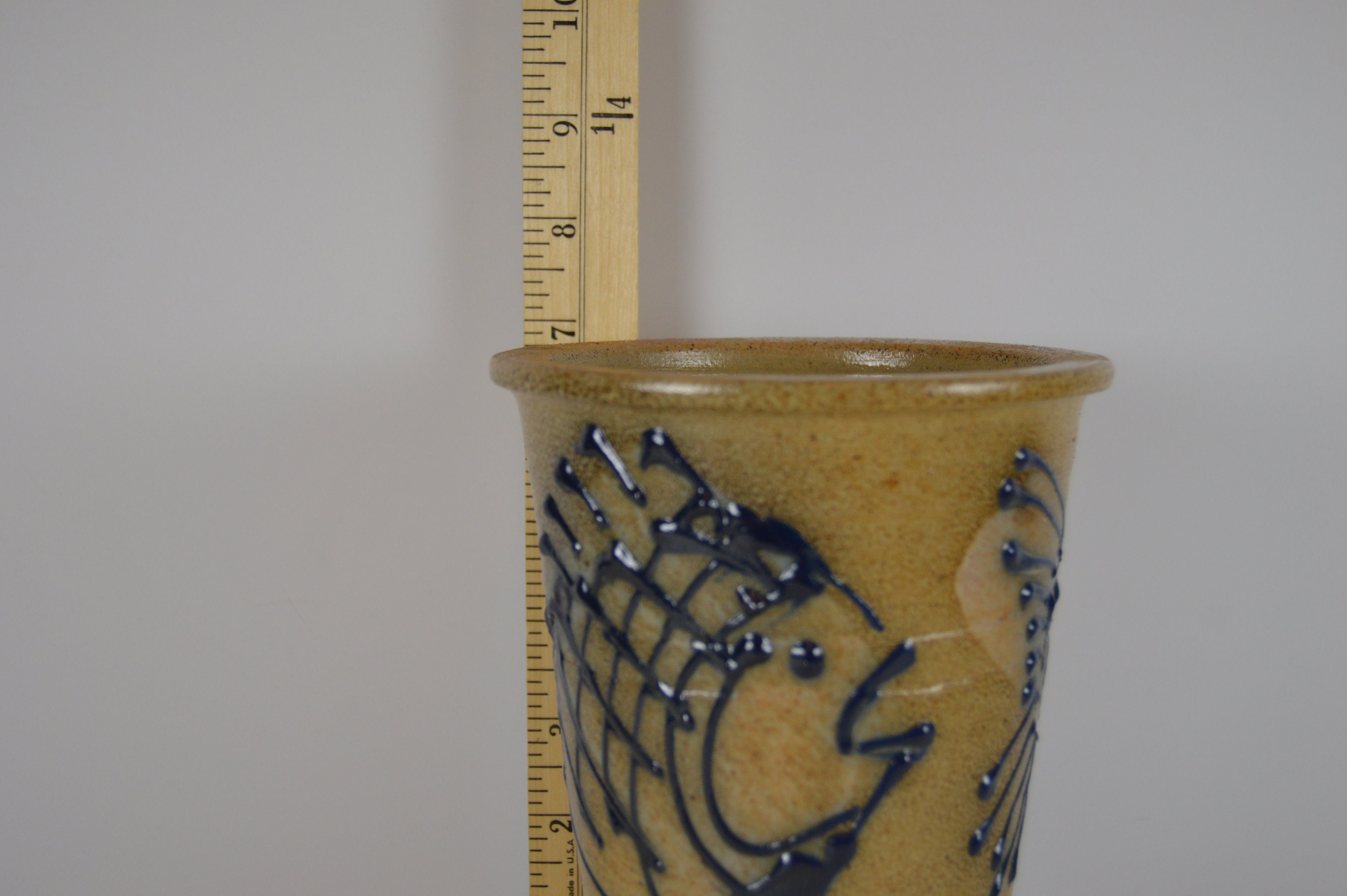Rock Hard Pottery 7 Vase Raised Fish Design Hand Made - Etsy