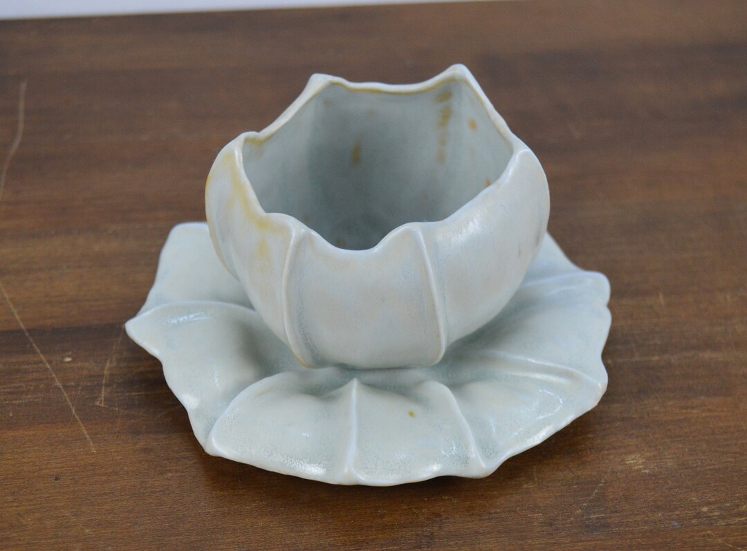BARBARA WALCH Pinch Pottery 5 Oz Cup and Saucer, Handle-less Tea Cup ...