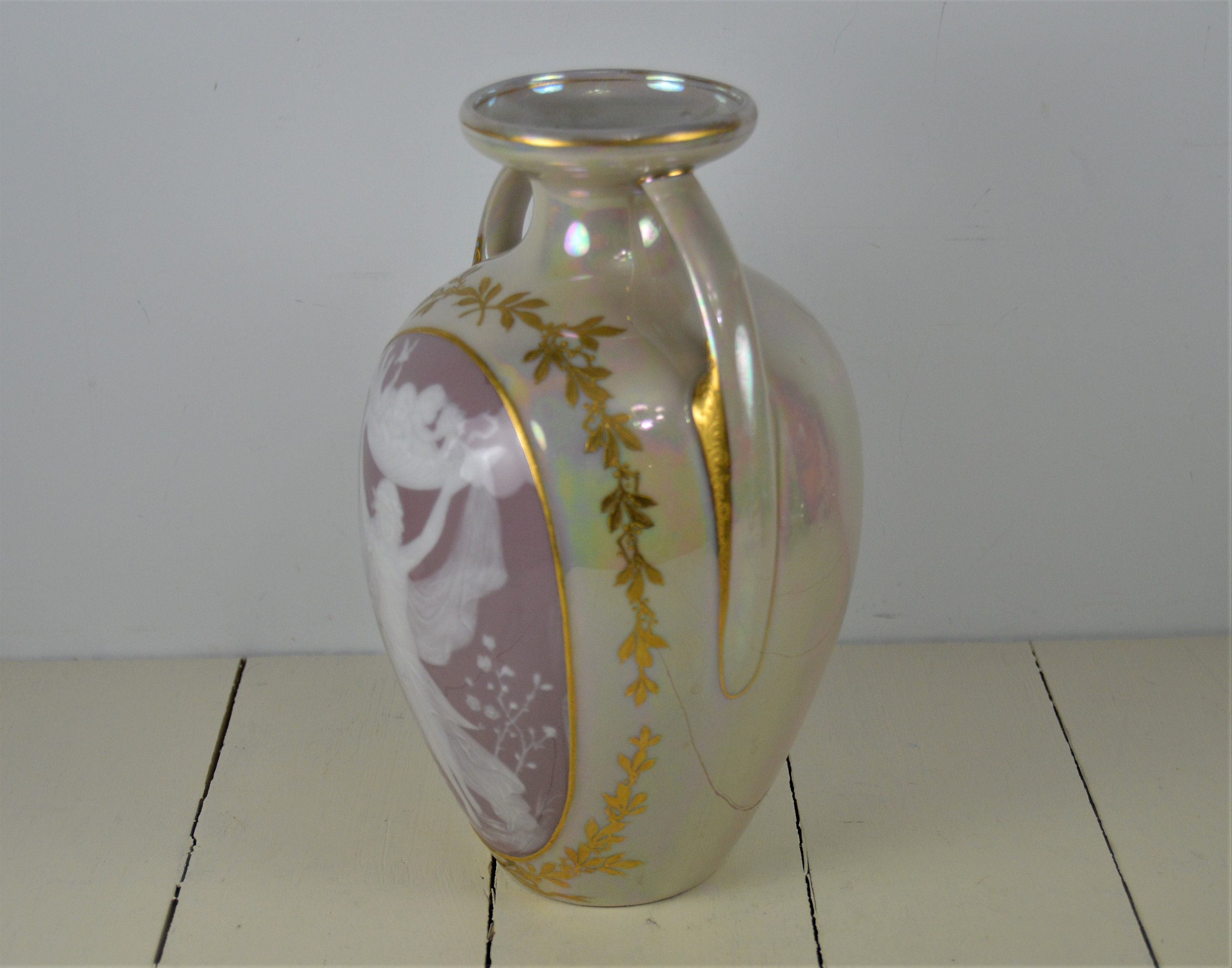 German Pate Sur Pate 8.25 Vase Art Nouveau Heubach - Etsy