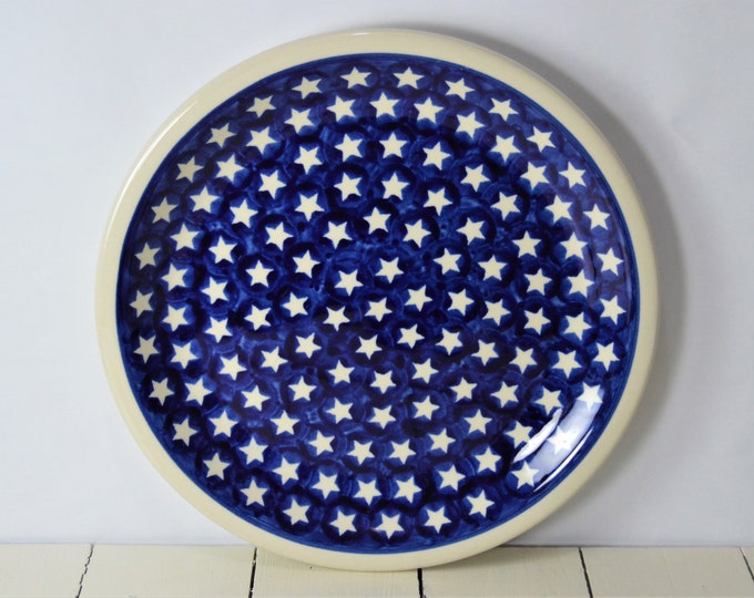 Boleslawiec Polish Pottery STARS 10.75" Dinner Plate, Natural Stars ...