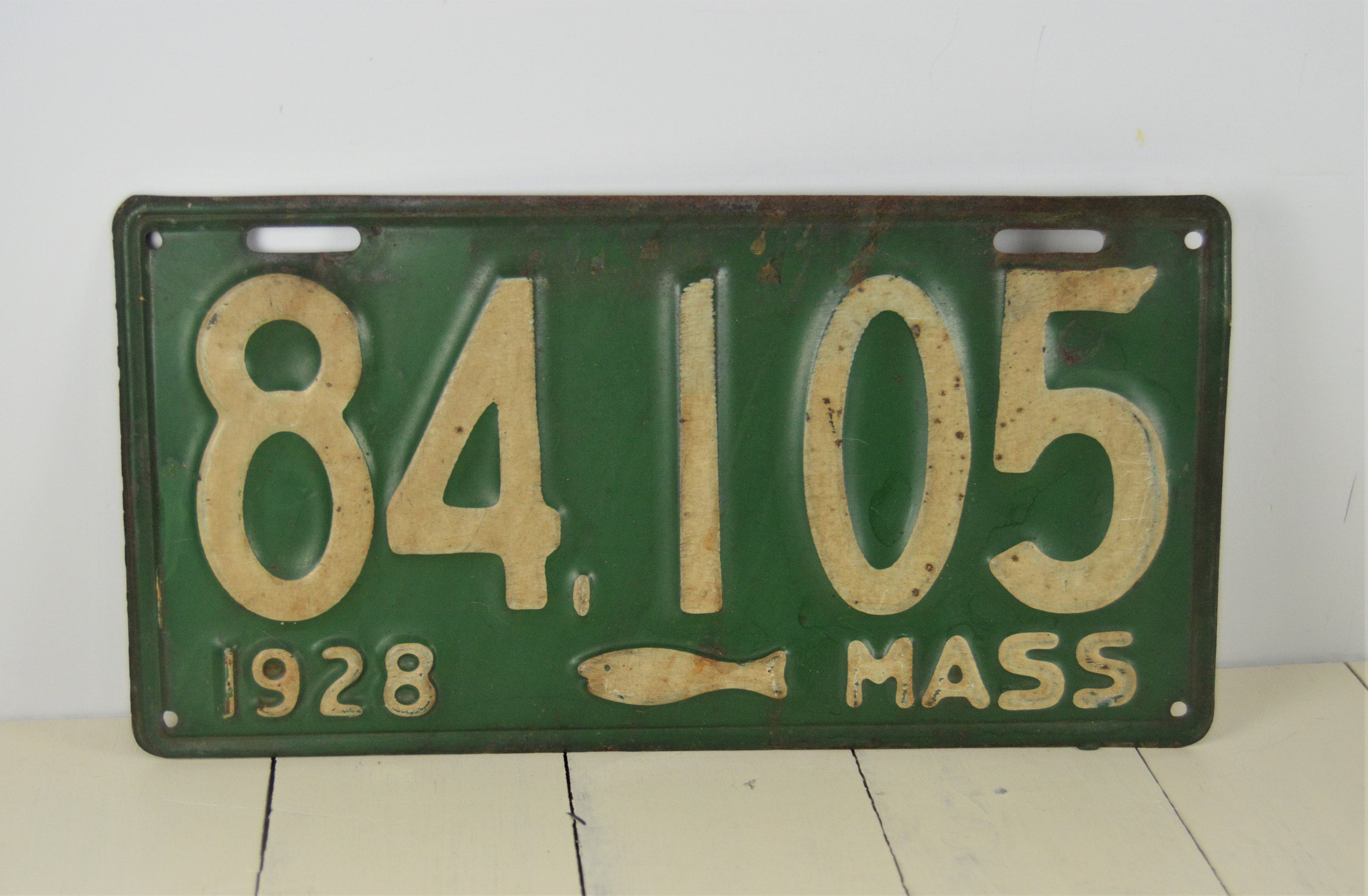 1928 Massachusetts Cod Fish License Plate 5 Number 84.105 | Etsy