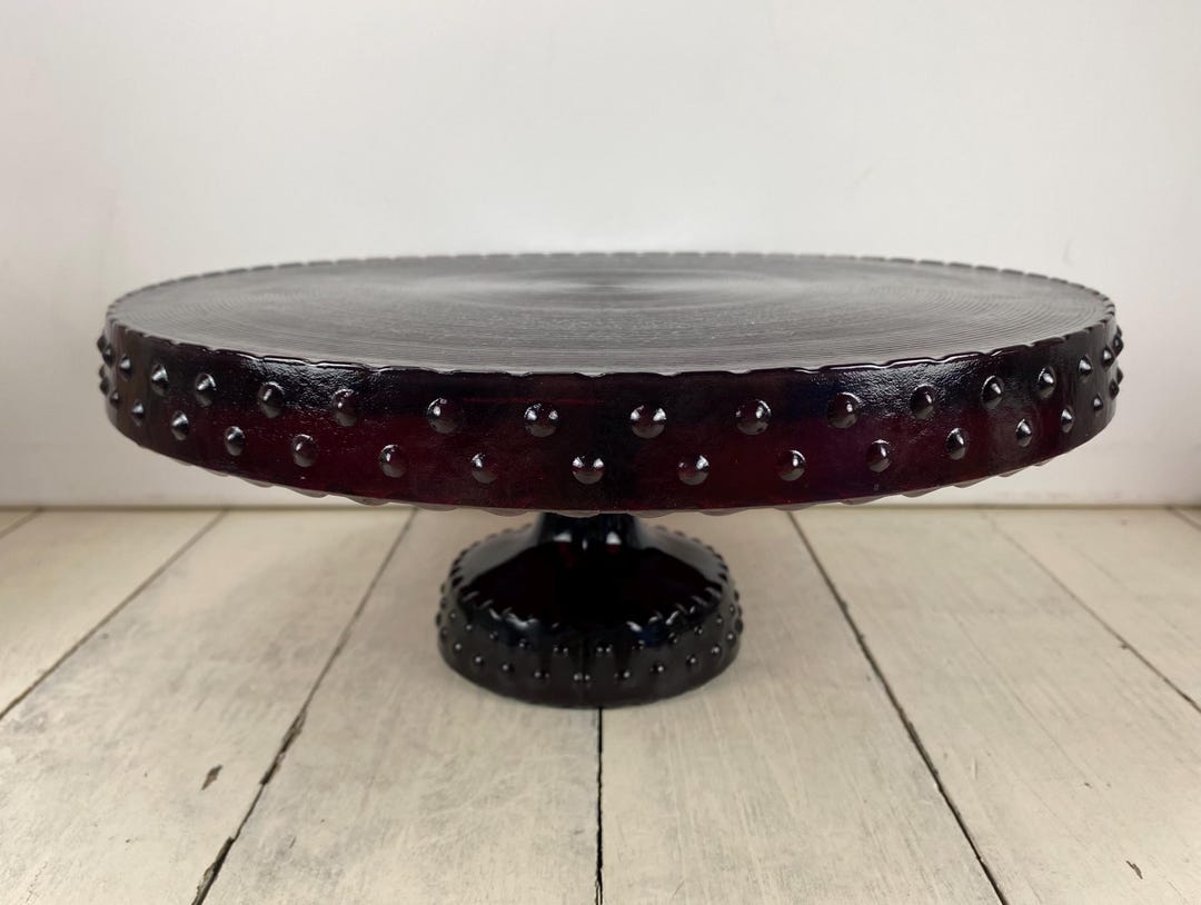 LE Smith HOBNAIL RUBY Red Cake Stand 10.75