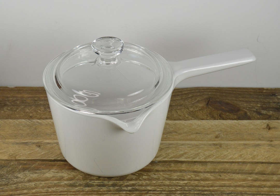 Corning Ware M-68-B 1 Quart Double Spout Saucepan With Unique Pyrex Lid ...