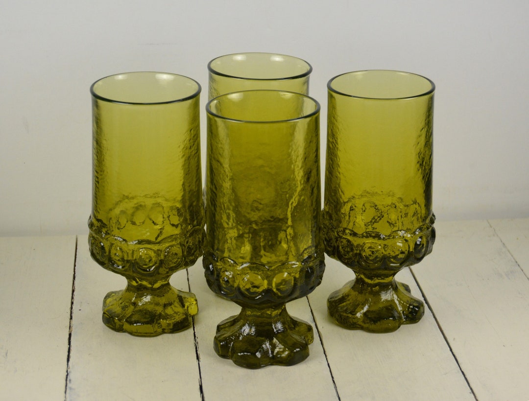 Set of 4 Franciscan MADEIRA CITRON GREEN 10 Oz Iced Tea Glasses, Water ...