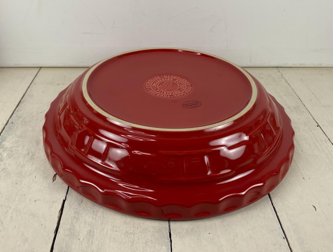 Longaberger Woven Traditions TOMATO Red 10" Pie Plate Pan, Solid Red ...