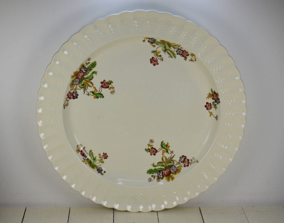 Spode WICKER LANE 15" Round Platter Chop Plate, Basketweave Band ...