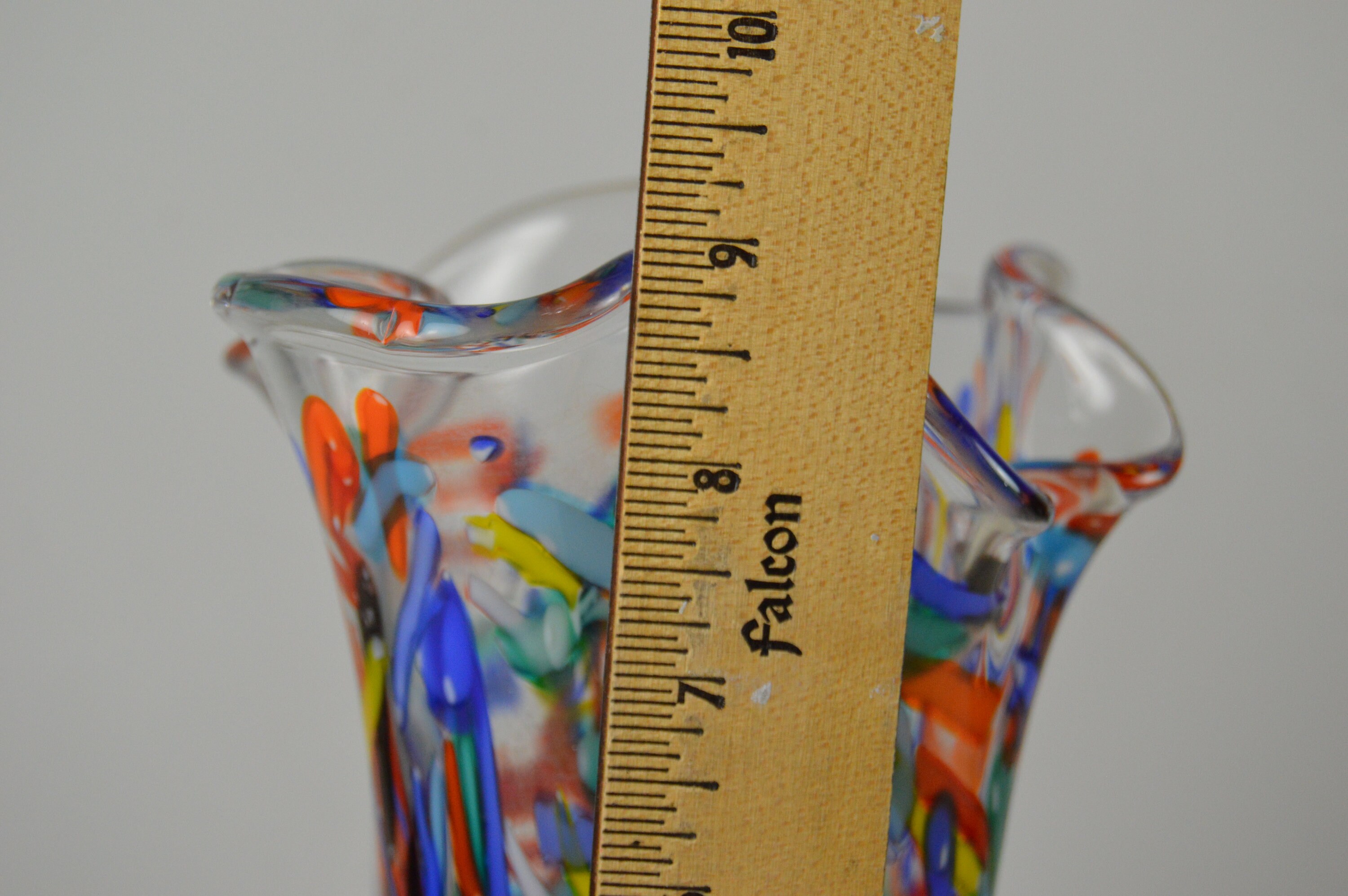 Applied Glass CONFETTI 8.75 Vase Ruffled Edge Pier 1 | Etsy