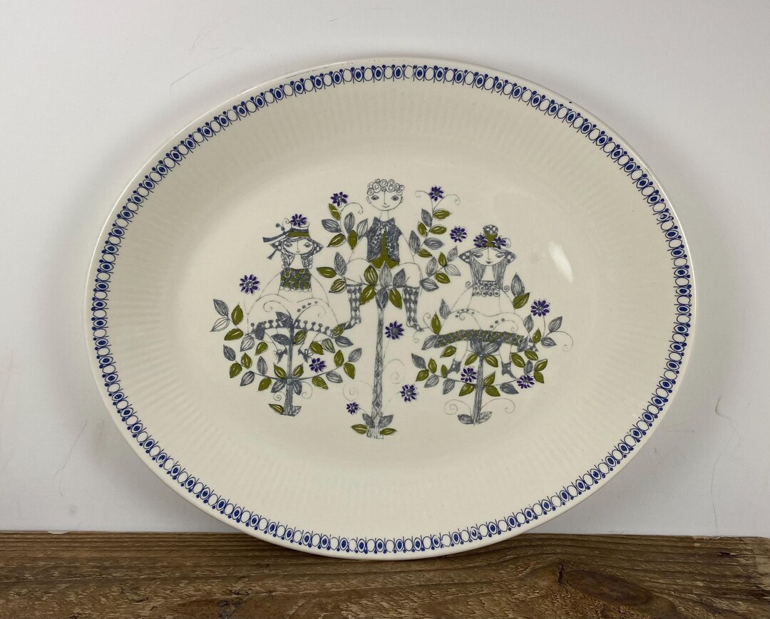 Figgjo Norway LOTTE 12.5" Oval Platter, Turi-design White With Blue ...