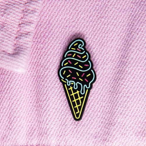 Lapel Pin Ice Cream Cone With a Cherry on Top White - Etsy