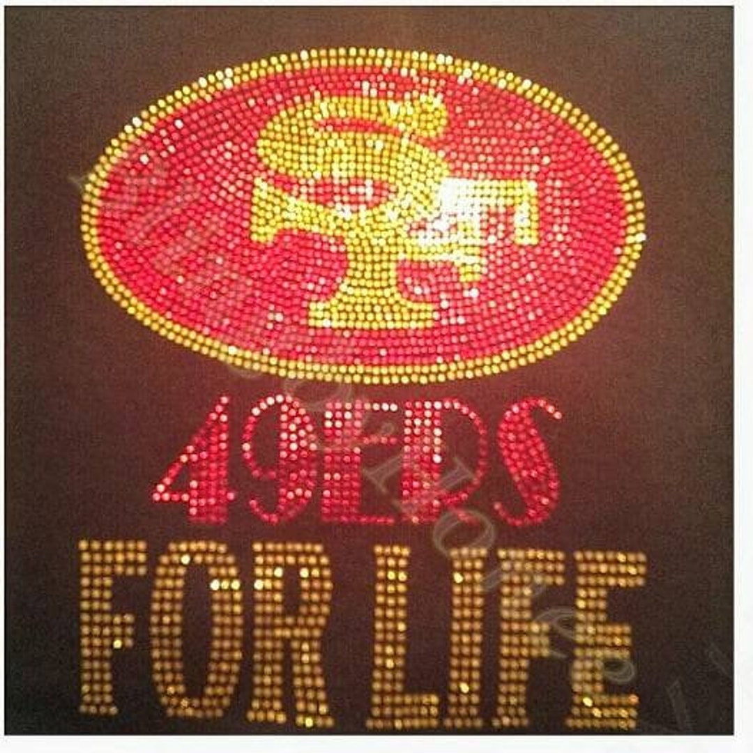 Rhinestone 49ers Football Bling for Life Tee - Etsy
