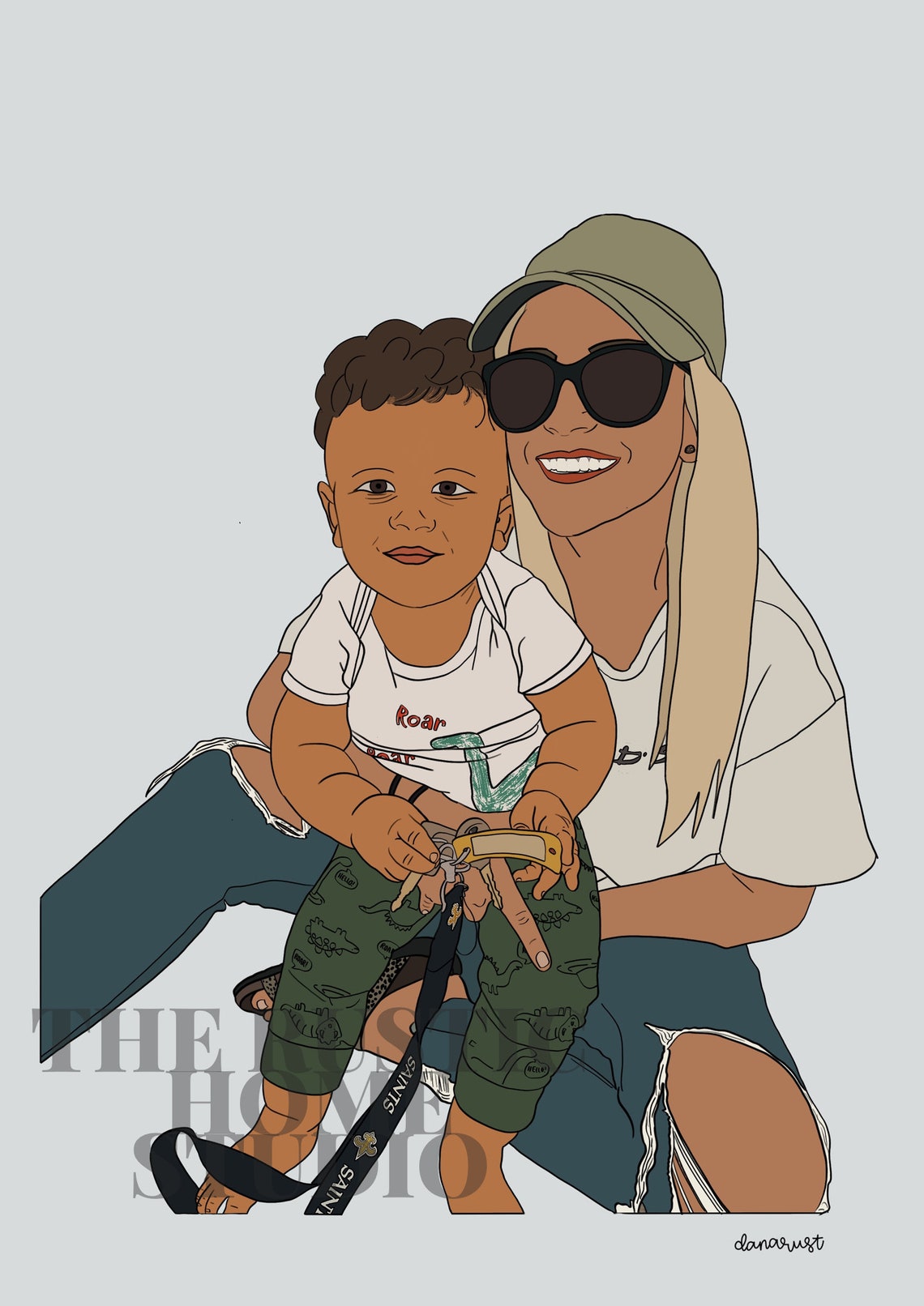 Custom Cartoon Couple Portrait Illustration - Etsy