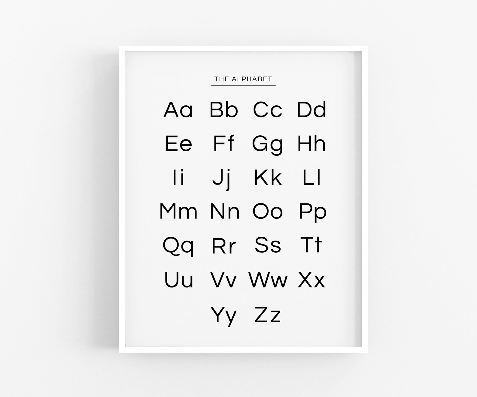 Alphabet Chart - Black and White - Children's Bedroom, Nursery or ...