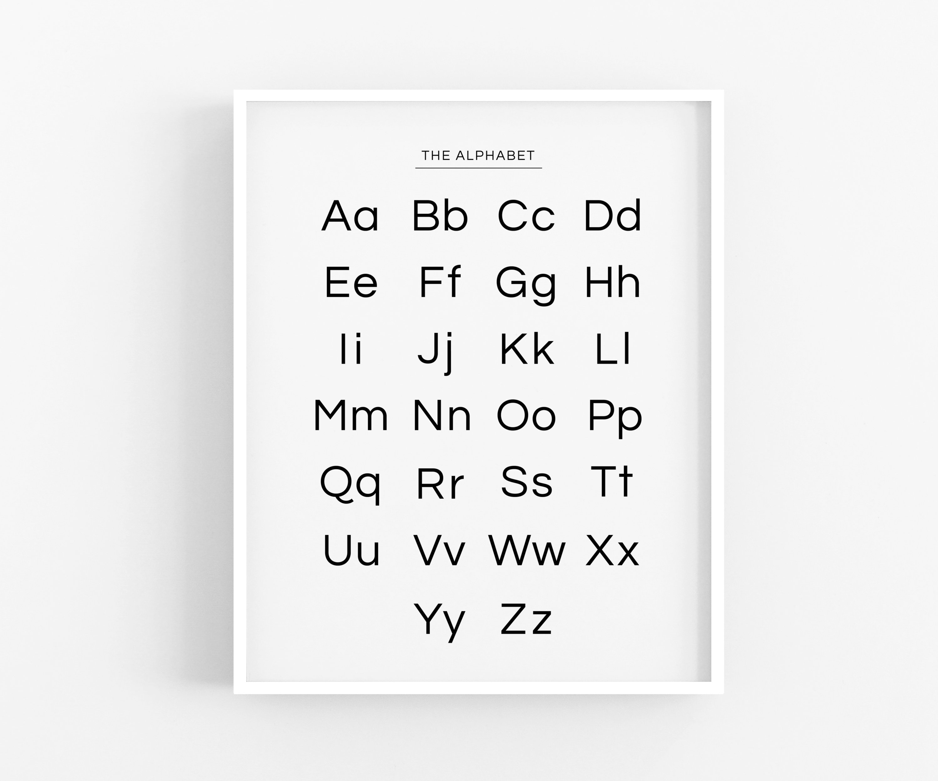 Alphabet Chart - Black and White - Children's Bedroom, Nursery or ...