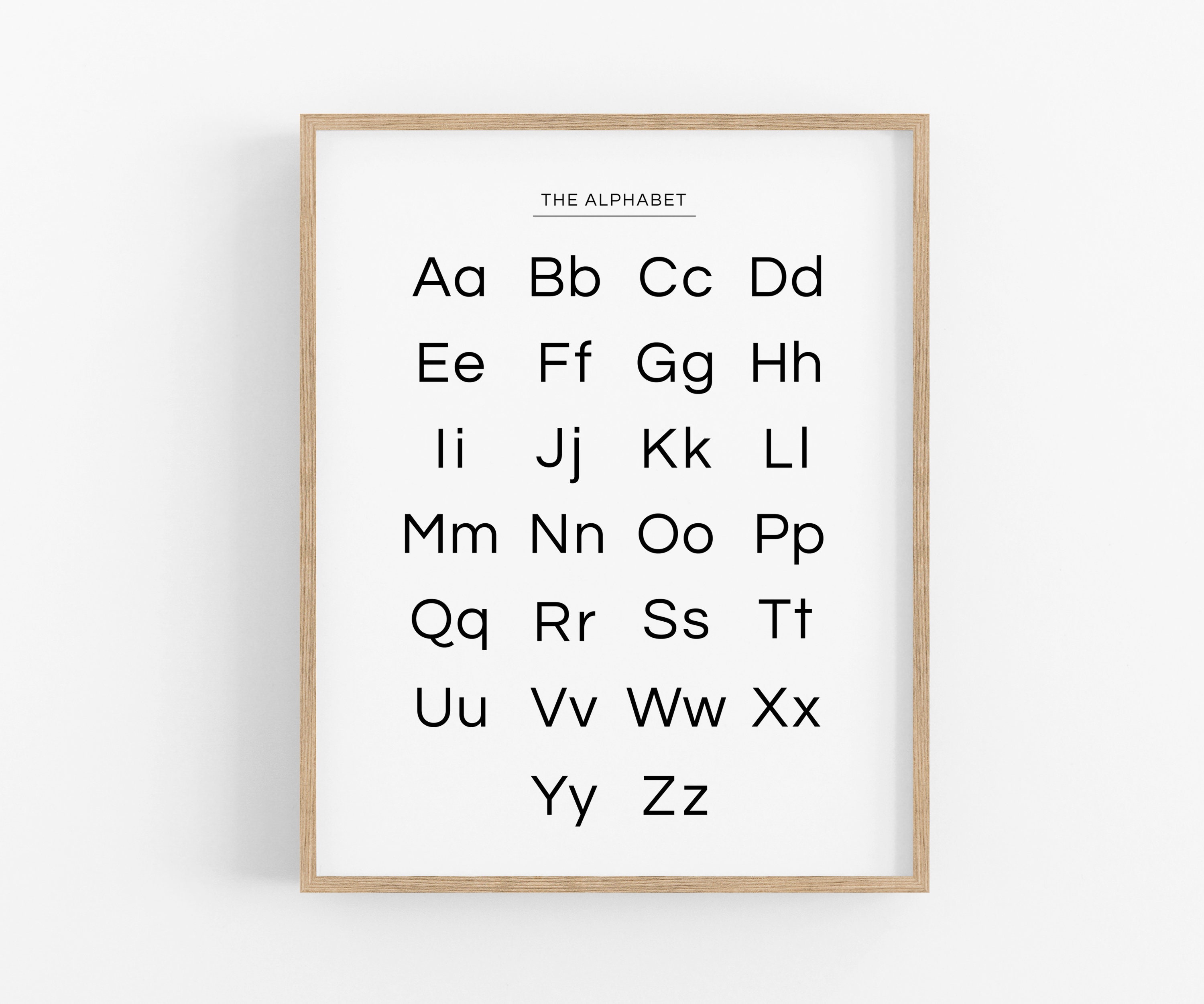 Alphabet Chart - Black and White - Children's Bedroom, Nursery or ...