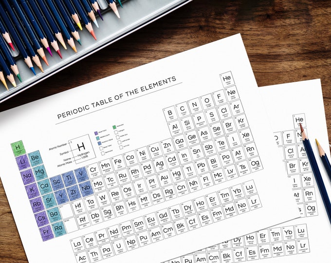 Periodic Table of Elements Coloring Book - Etsy Canada