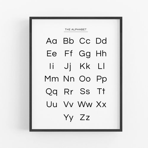 Alphabet Chart Black and White Children's Bedroom - Etsy