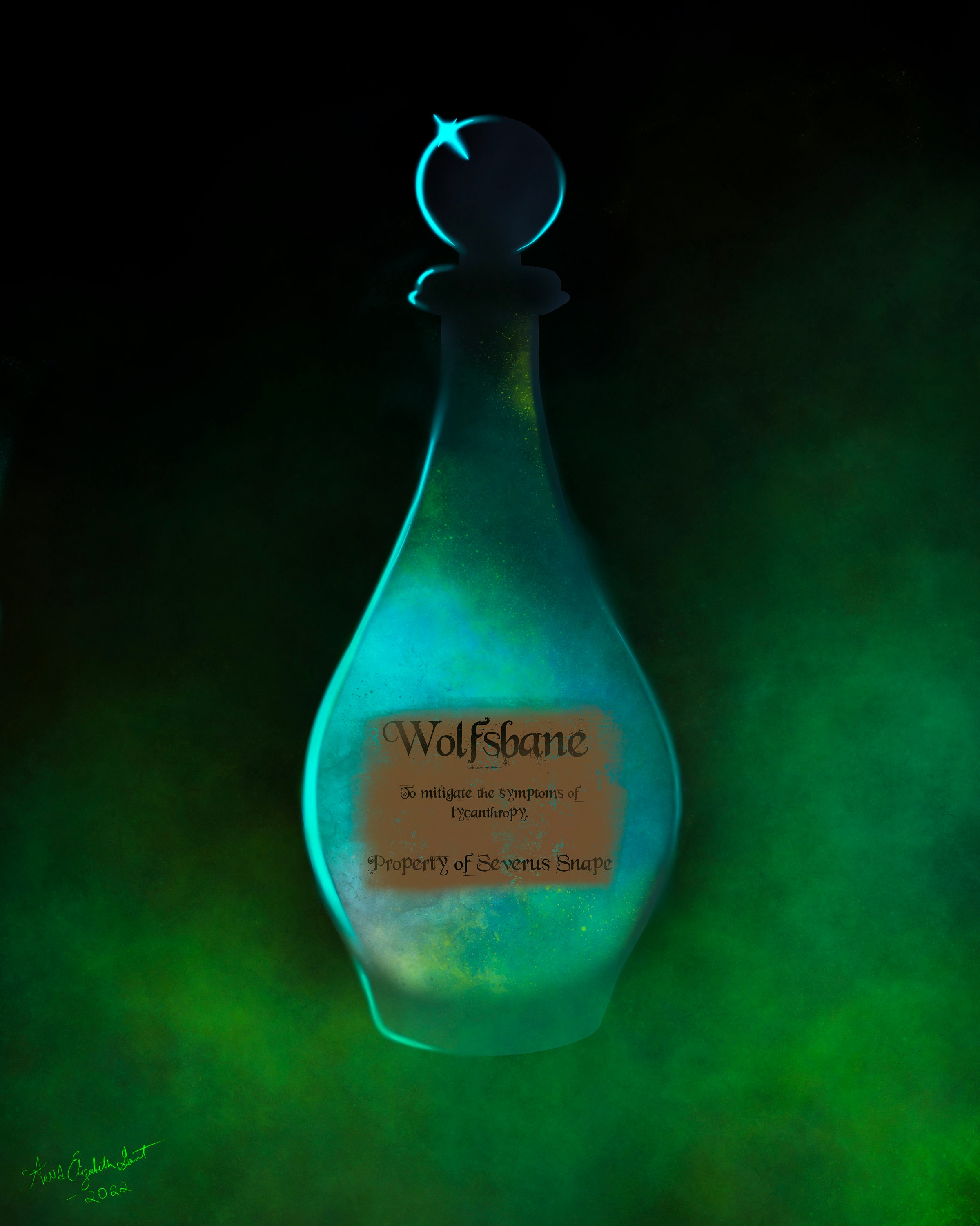 Wolfsbane Potion Bottle Instant Download Wall Art - Etsy