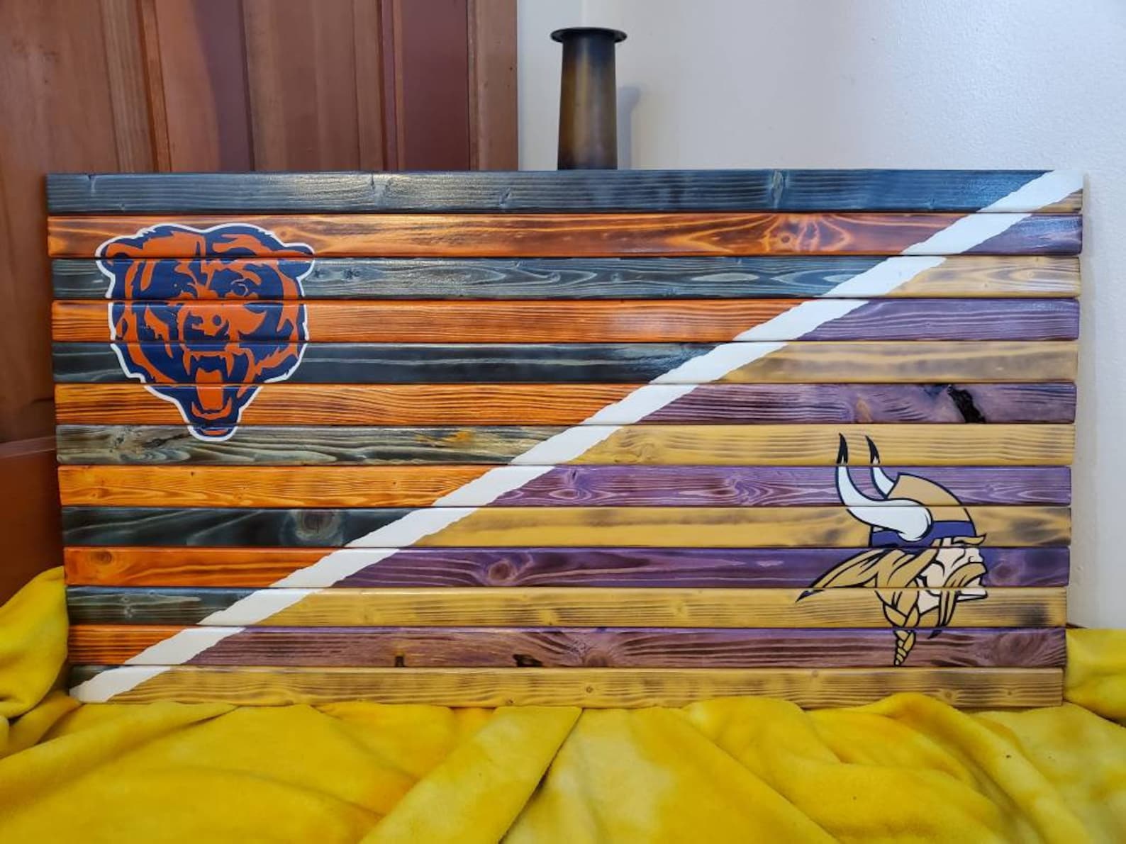 Handmade Wooden House Divided Football Baseball Hockey Basketball ...