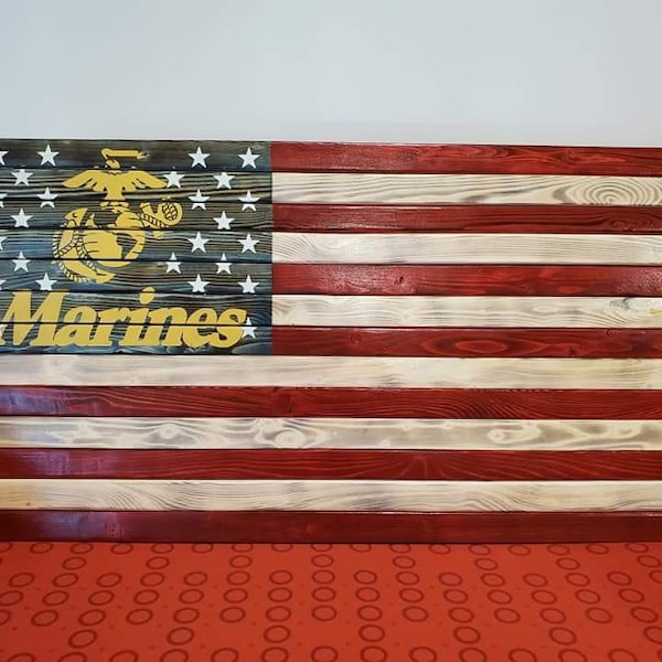 Wooden Flag Marine Corp - Etsy