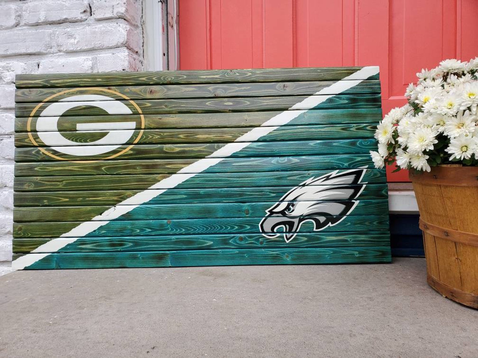 Handmade Wooden House Divided Football Baseball Hockey Basketball ...