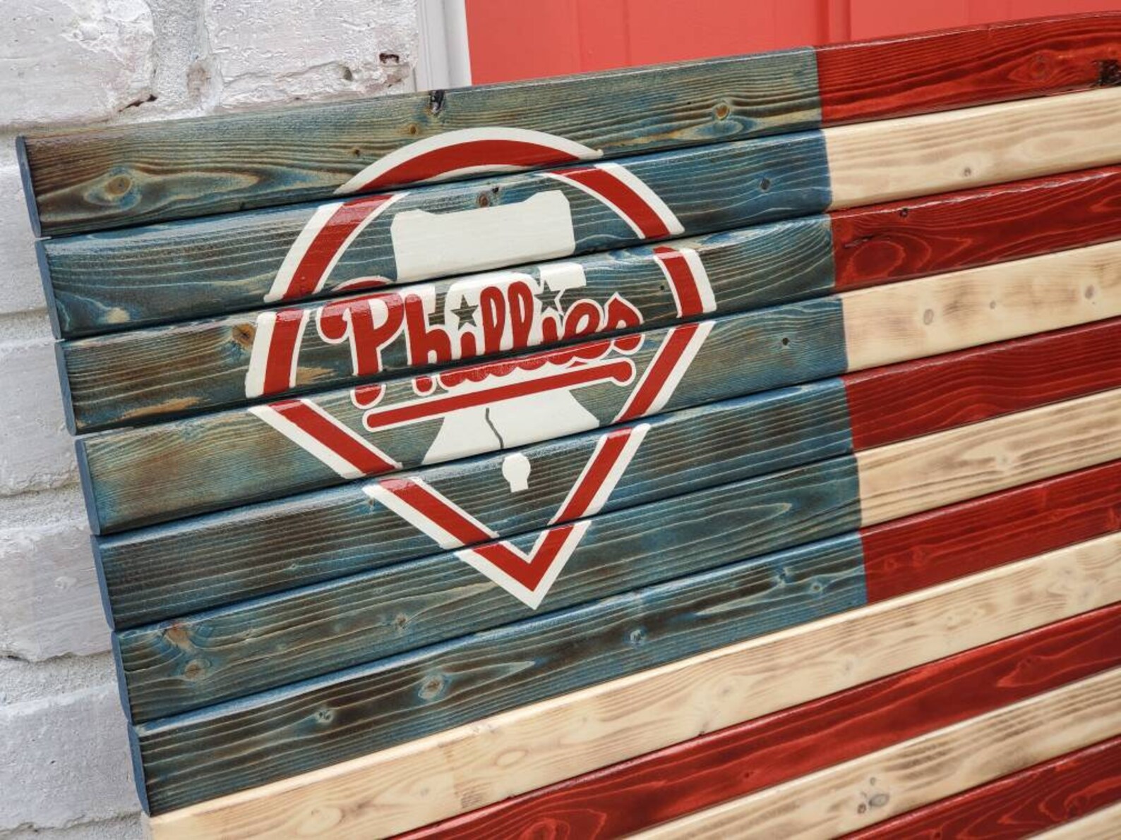 Handmade Wooden Flag Philadelphia Phillies Baseball Rustic - Etsy