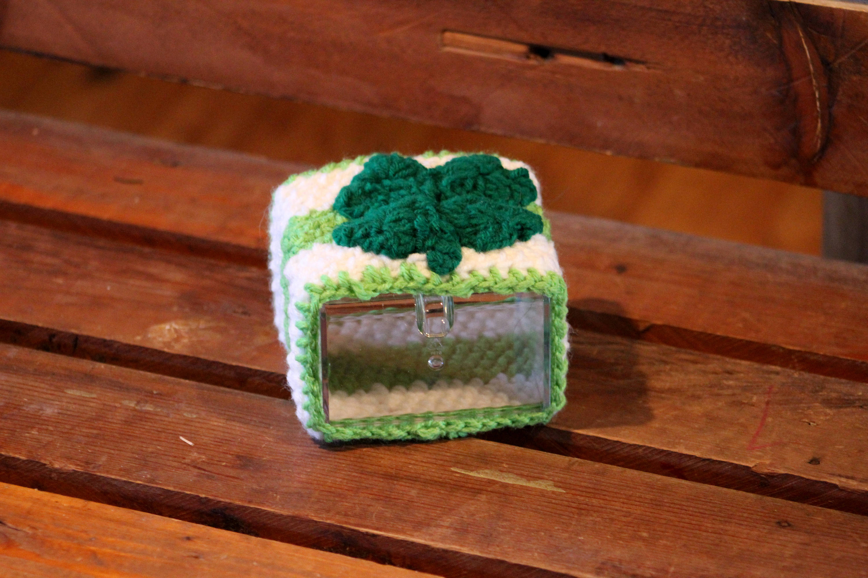 Pencil Holder 4 Leaf Clover Desk Caddy Crochet Clover Desk - Etsy