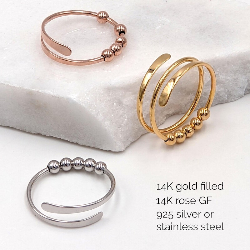 Hammered Silver Rings Spinner - Etsy