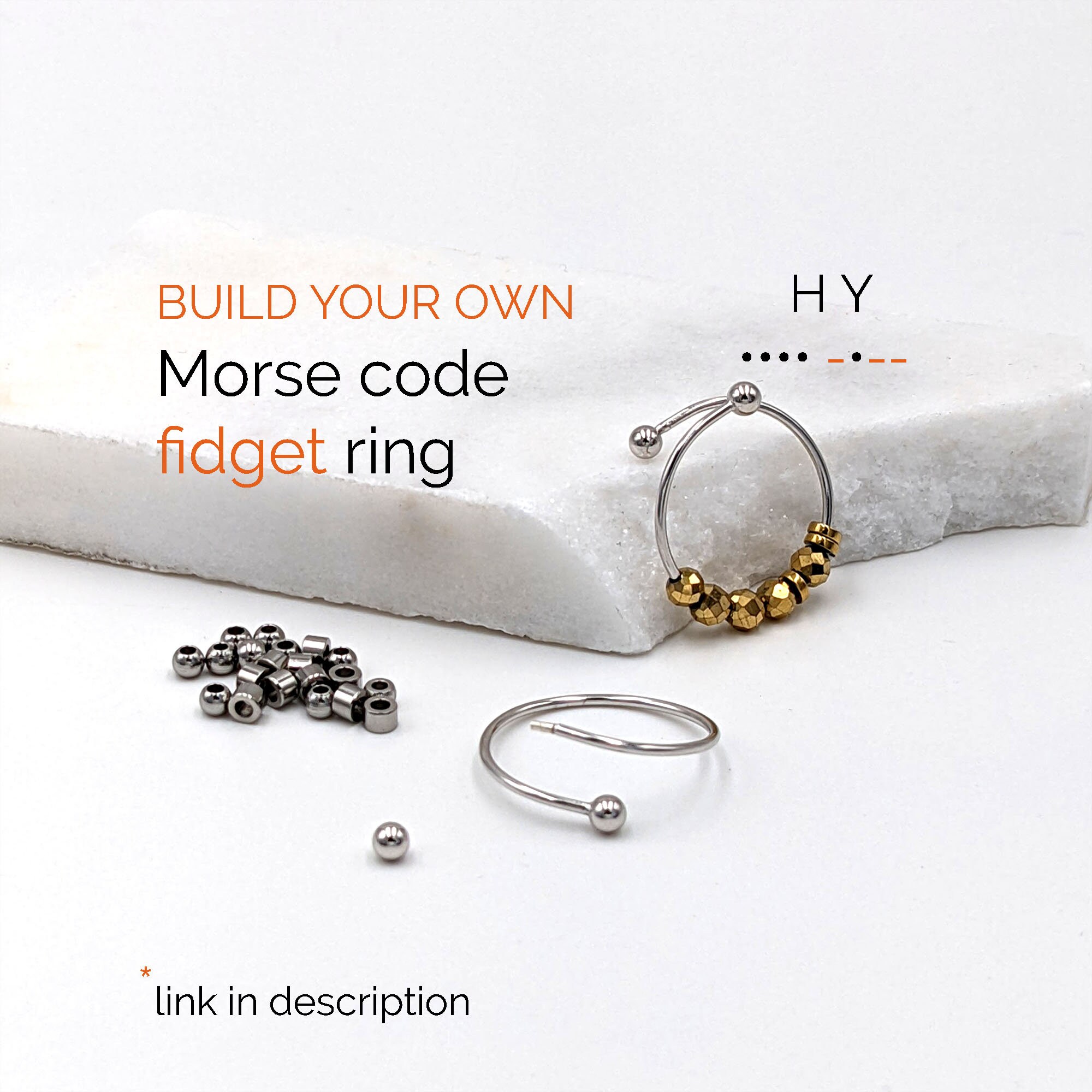 Fidget Ring W Morse Code Initial Ring Anxiety Ring Stainless - Etsy Canada