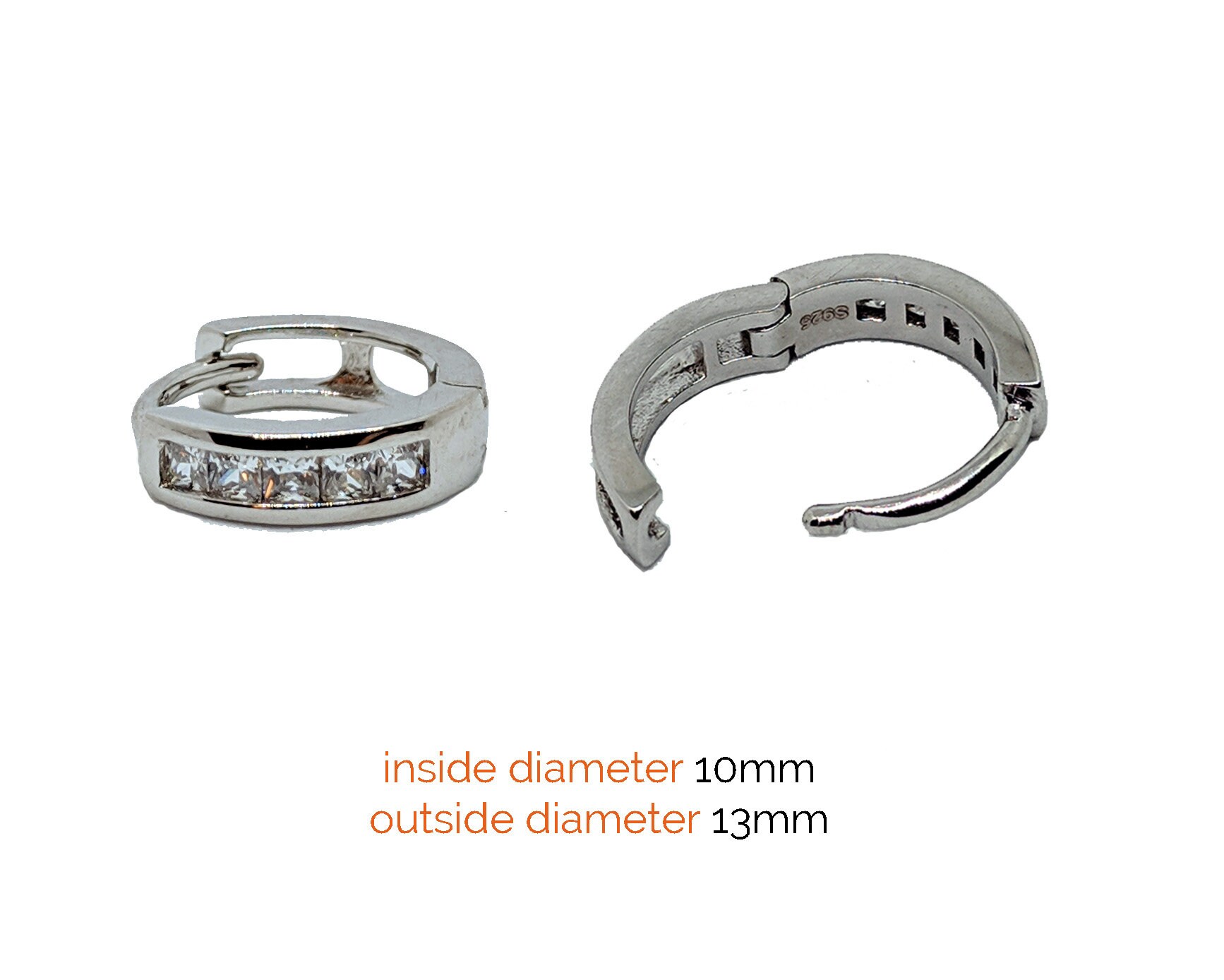 Conch piercing CZ dikke hoepel oorbellen Sterling zilveren - Etsy België