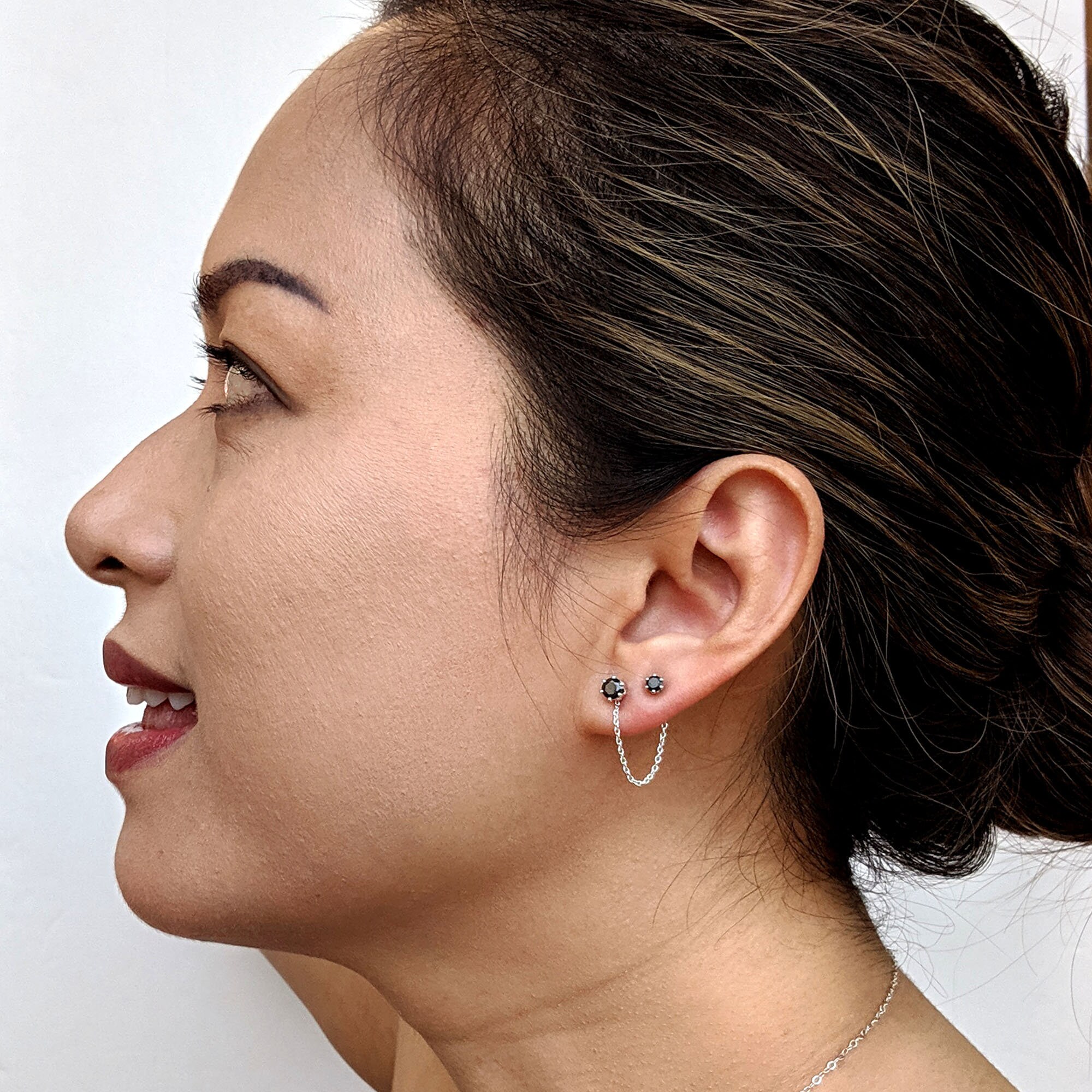 7-way Gold/silver Ear Jacket Chain Earring Accent & Cubic | Etsy Canada