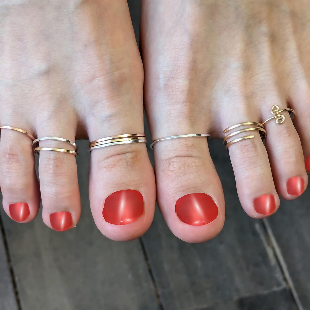 Sterling Silver or 14K Gold Toe Ring: Small & Big Toe Rings ...