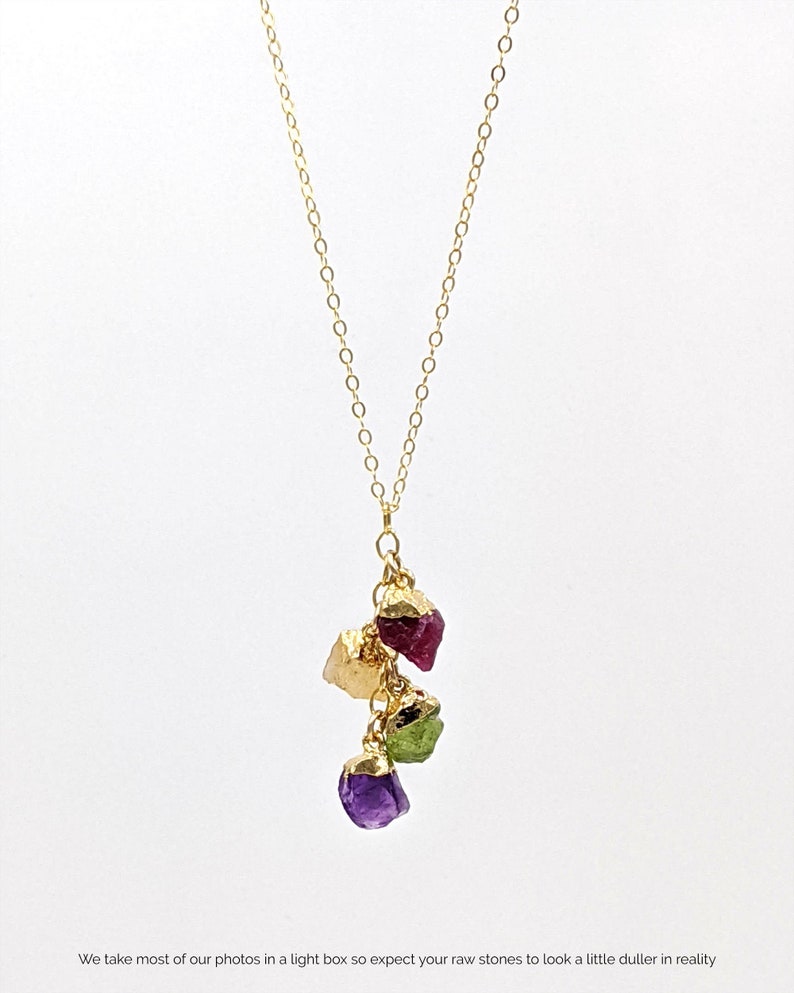 Family Tree Necklace Kids Birthstone Necklace Mom Necklace Raw - Etsy