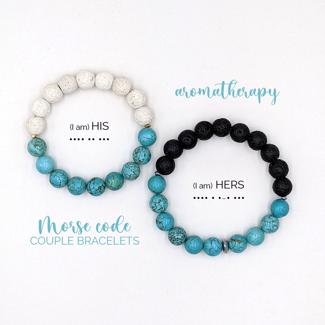Couples Bracelets: His & Hers Morse Code Bracelet, Matching Bracelets ...