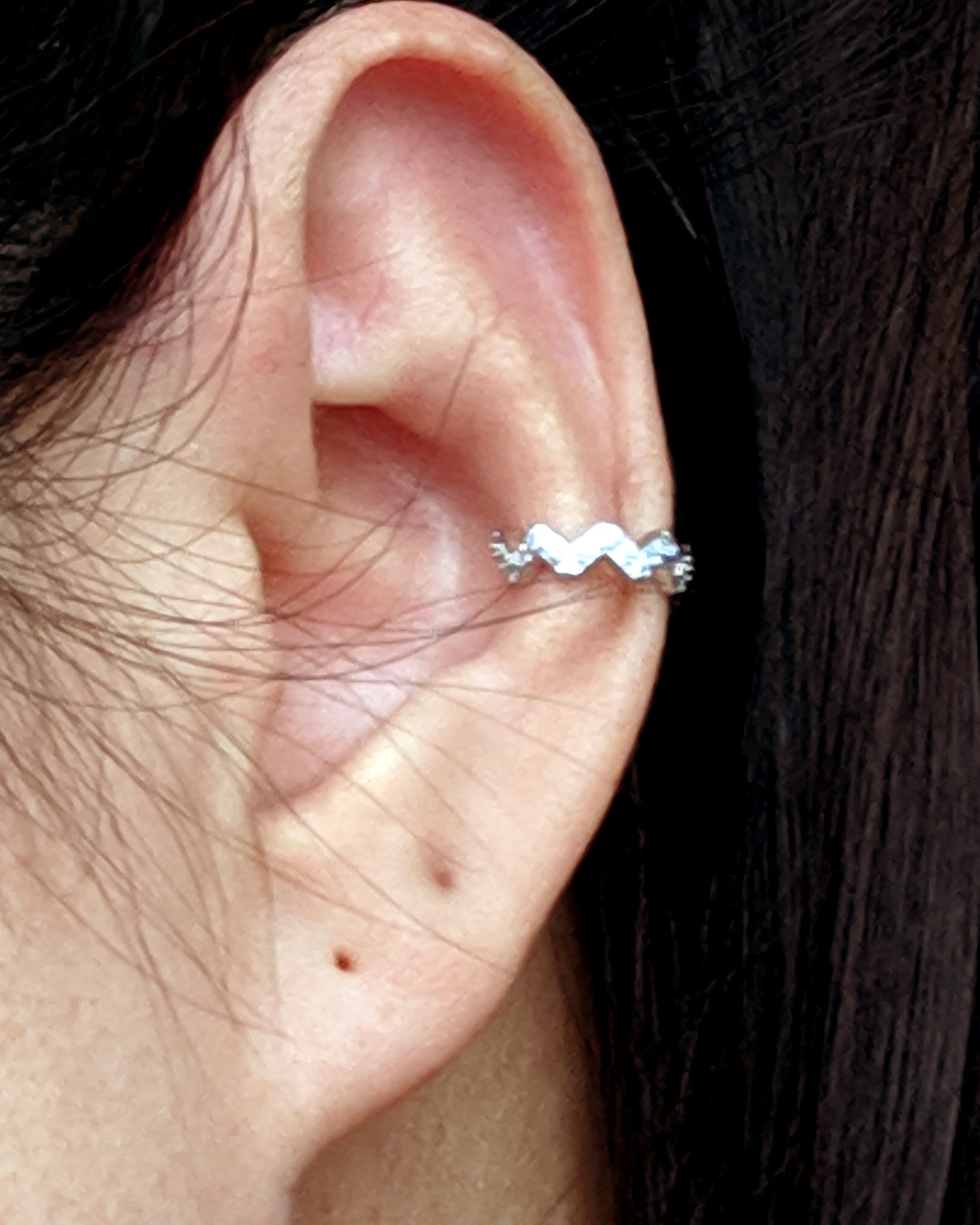 Conch Earring Sterling Silver Threader Earrings & Cubic - Etsy