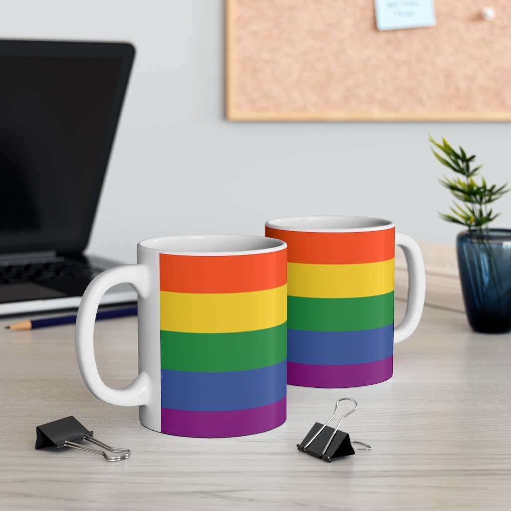 Rainbow Pride Lgbt Coffee Mug 11oz Etsy