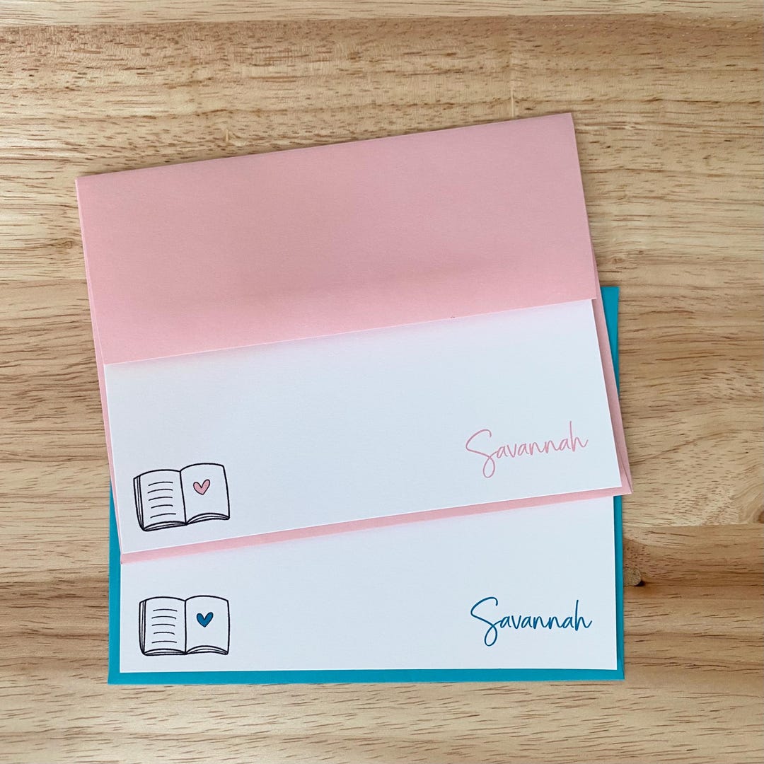 Personalized Notecards | Letter Writing Stationery Set | Flat Notecards ...