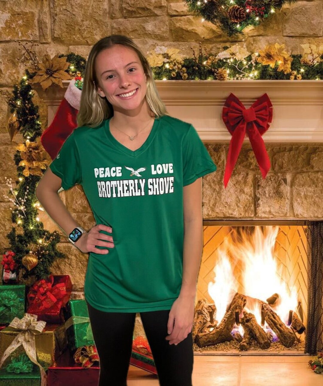 Woman's Cut V-neck Peace Love Brotherly Shove T Shirt - Etsy