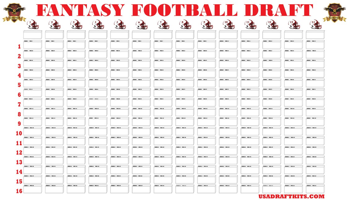 Buy 14 Team 16 Round Downloadable Draft Board Online in India - Etsy