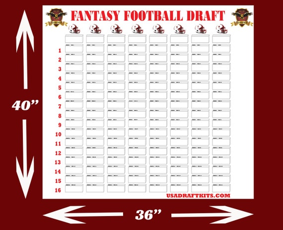8 Team 16 Round Downloadable Draft Board | Etsy