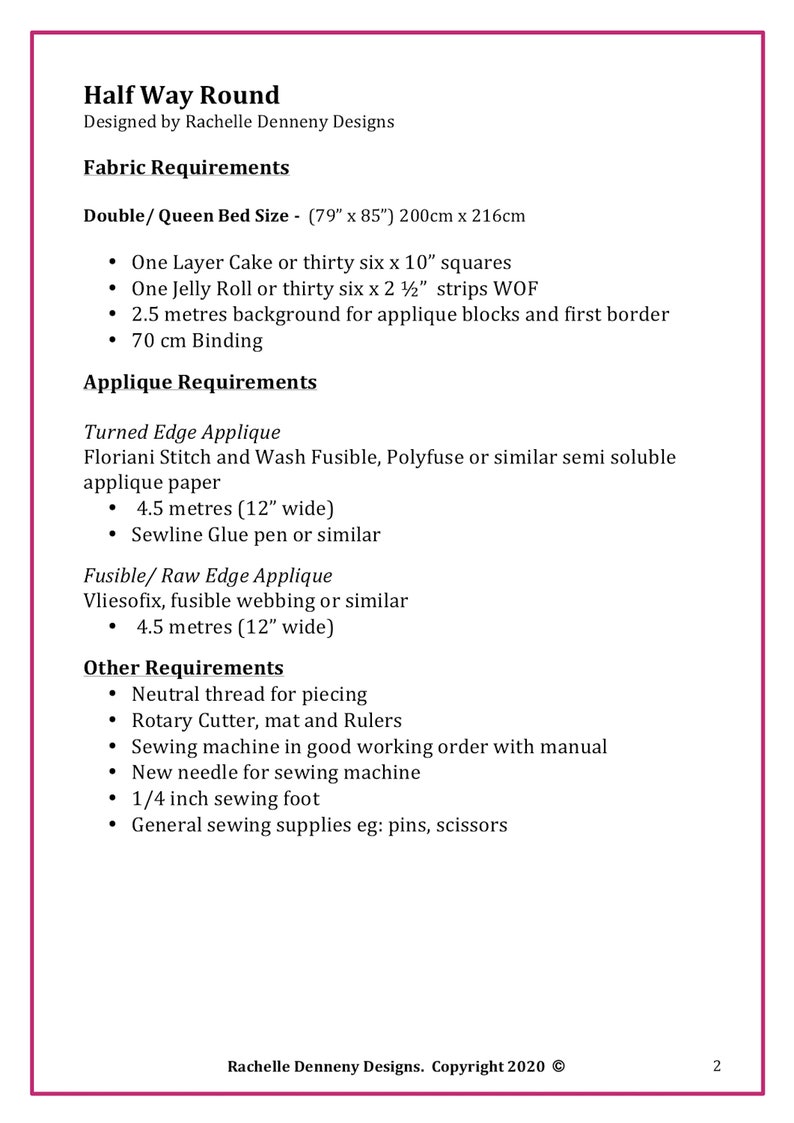 Half Way Round PDF Pattern - Etsy